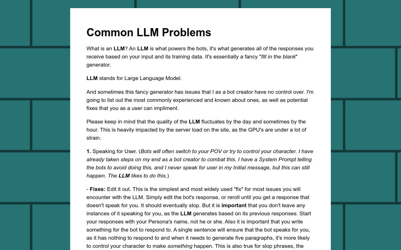 LLM Issues & Chat Memory